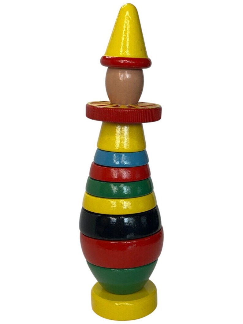 Vtg Brio Stackable Wood Clown Toy W/ Box Made in Sweden 1970s Rare - Etsy