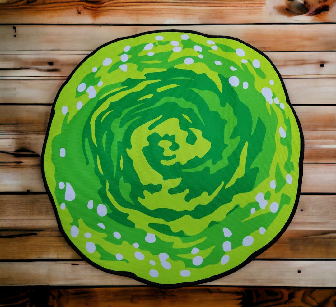 Green Rick and Morty Inspired Mat Portal Rug Cartoon Rug - Etsy