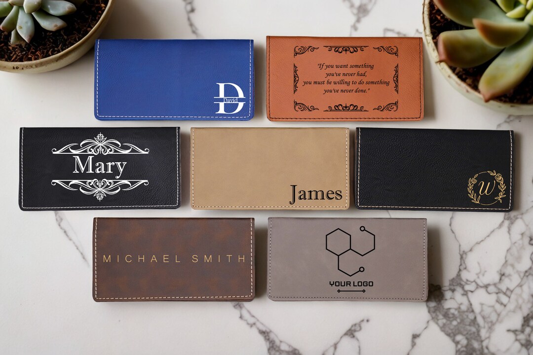 Personalized Checkbook Cover Customized Leather Checkbook - Etsy