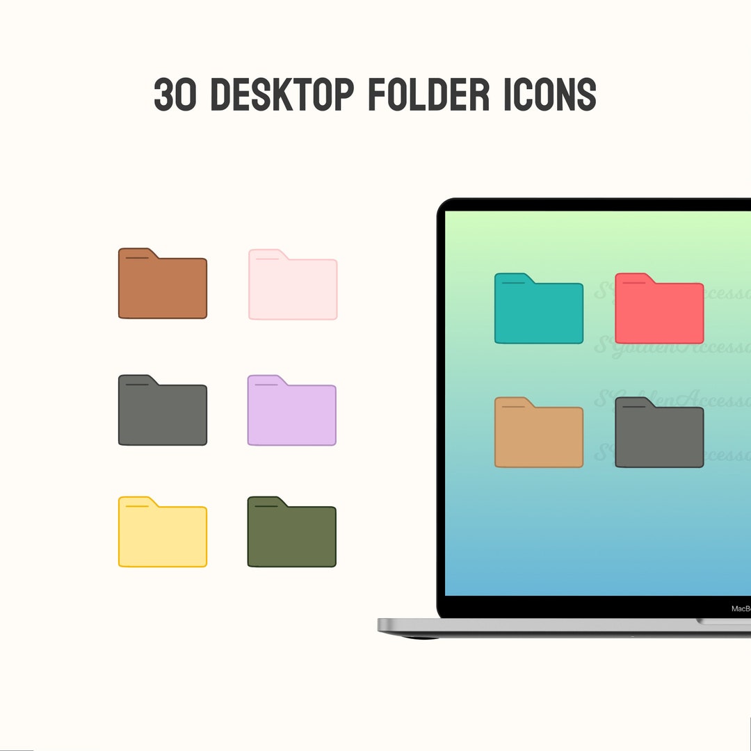 Cute Minimalistic Desktop Icons, Instant Download, Easy to Use ...