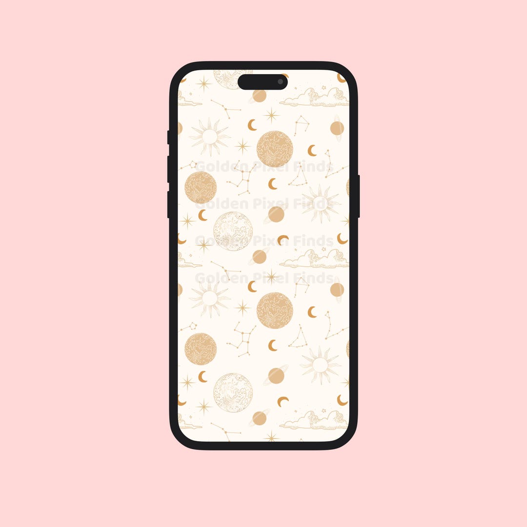 Dainty Celestial Wallpaper for Phone, Elegant Tech Backgrounds, Light ...