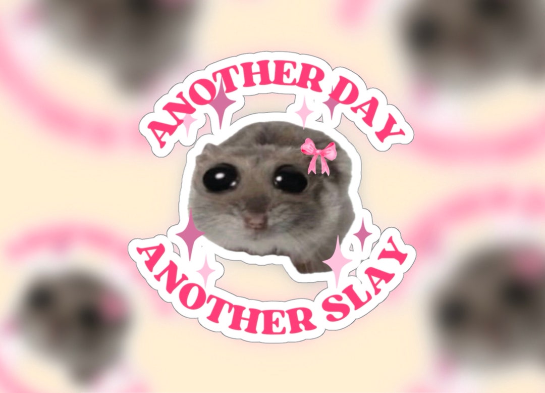 Sad Hamster Another Day Another Slay Sticker, Transparent Sticker ...