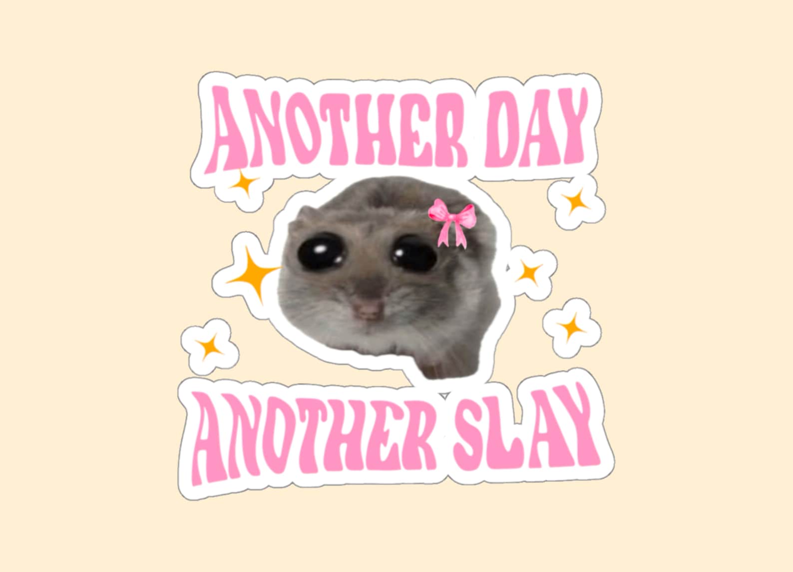 Another Day Another Slay Sticker, Sad Hamster, Funny Sticker, Funny Meme, Transparent Sticker - Etsy