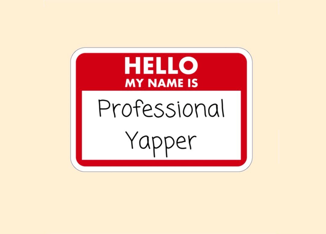 Professional Yapper Sticker, Name Tag Sticker, Funny Accessories ...