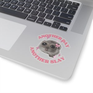 Sad Hamster Another Day Another Slay Sticker, Transparent Sticker ...