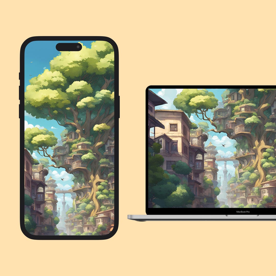 Nature Tree City Background for Phones, Desktop, and Apple Watch ...