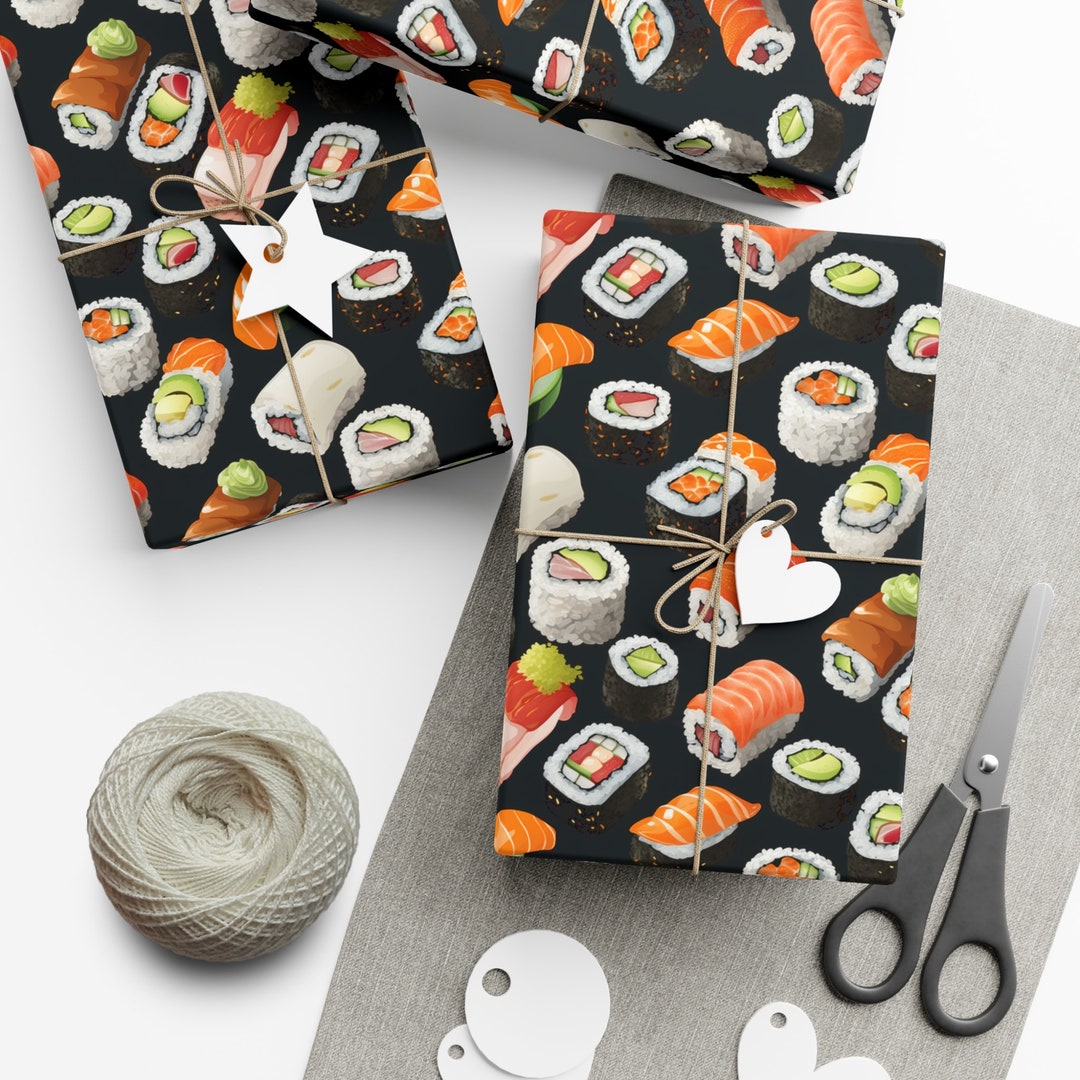 Sushi Wrapping Paper Sushi Gift Paper Sushi Christmas Gift Wrapping ...
