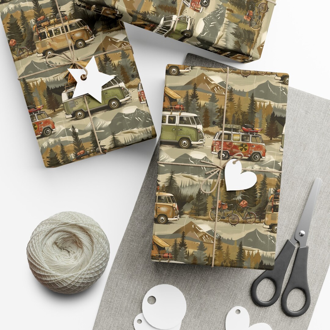 VW Bus Gift Wrapping Paper VW Bus Wrapping Paper Volks Wagon Camping ...