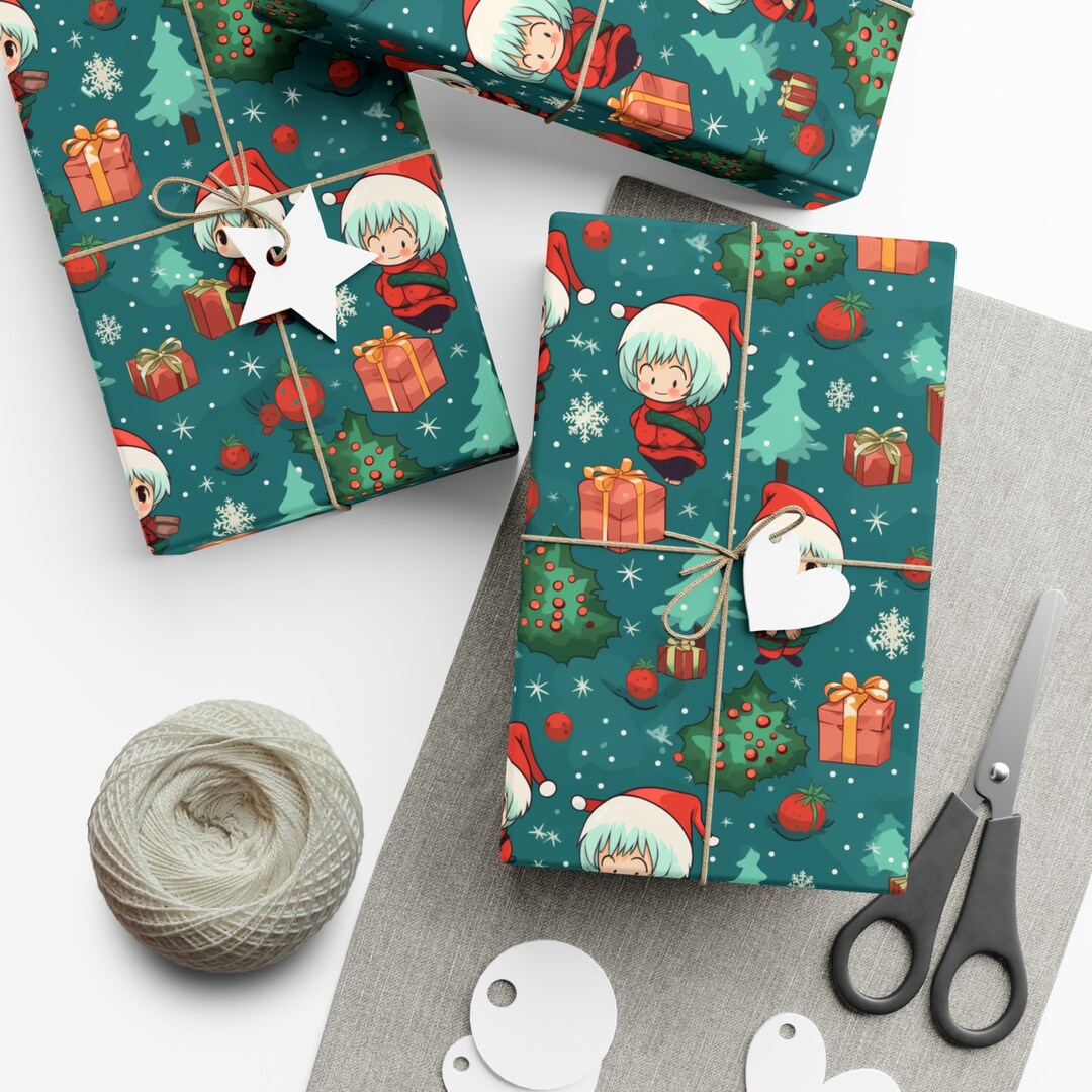 Anime Christmas Wrapping Paper Anime Christmas Gift Paper - Etsy