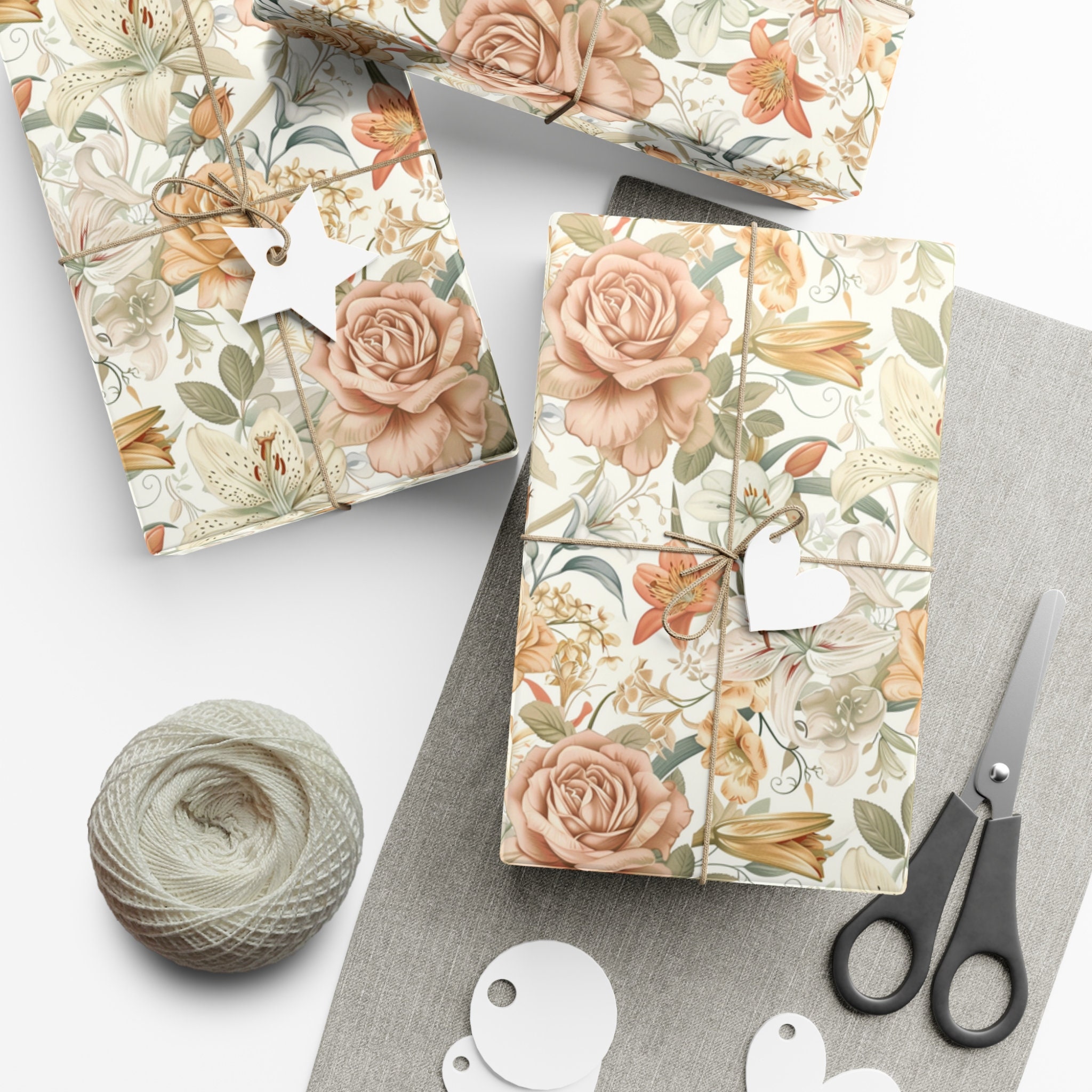 Floral Wrapping Paper Flower Gift Wrapping Paper Christmas Flower ...