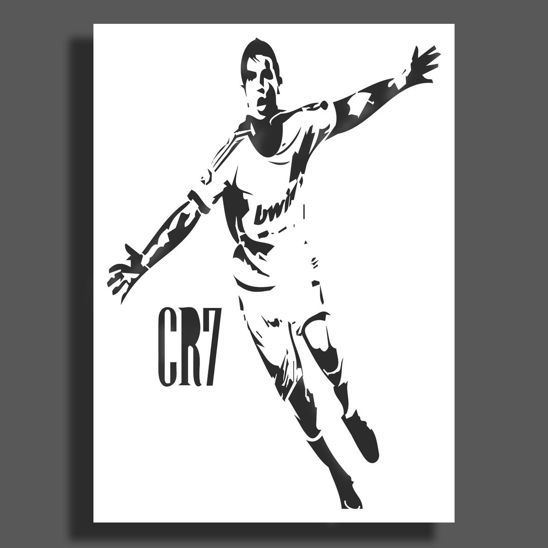 Cuttable Football Player Ronaldo Stencil Printable Wall Art,bathroom ...