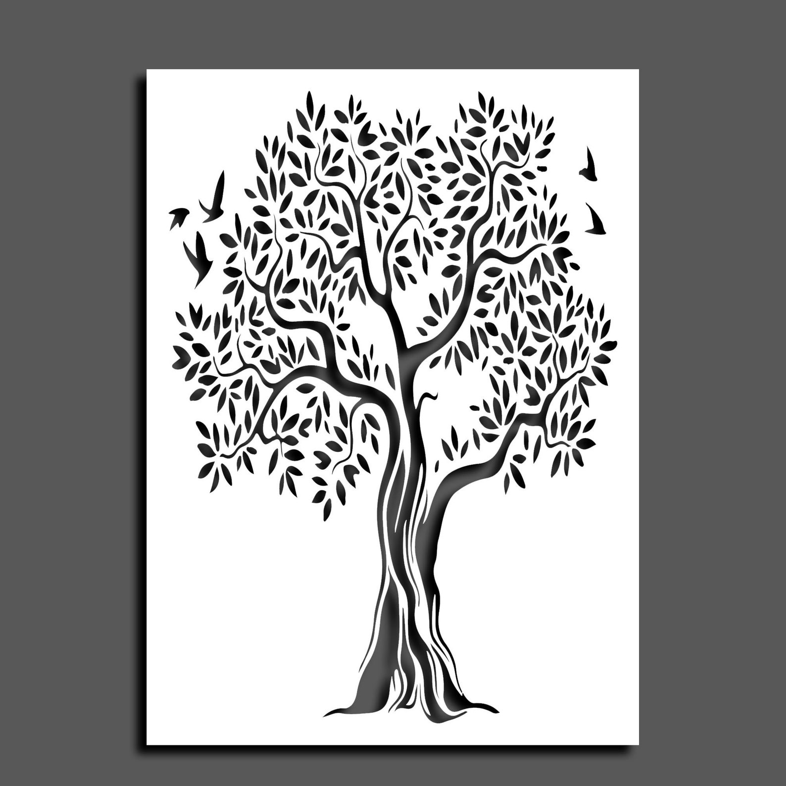 Tree Stencil Pack Large Tree Stencils Wall Stencils Wall Decor Mural ...