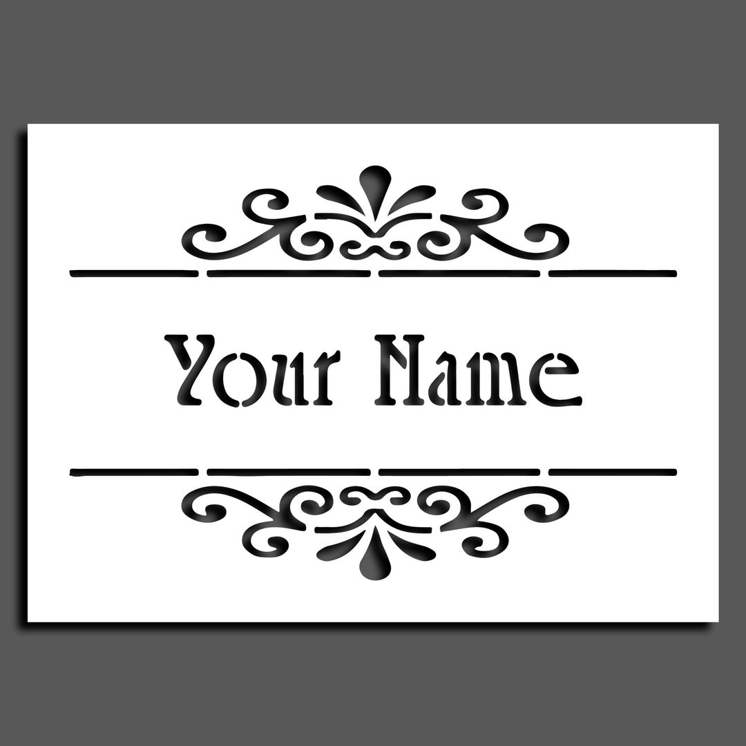 Add Your Name Stencil, Large Wall Stencil, Decorative Stencils for ...