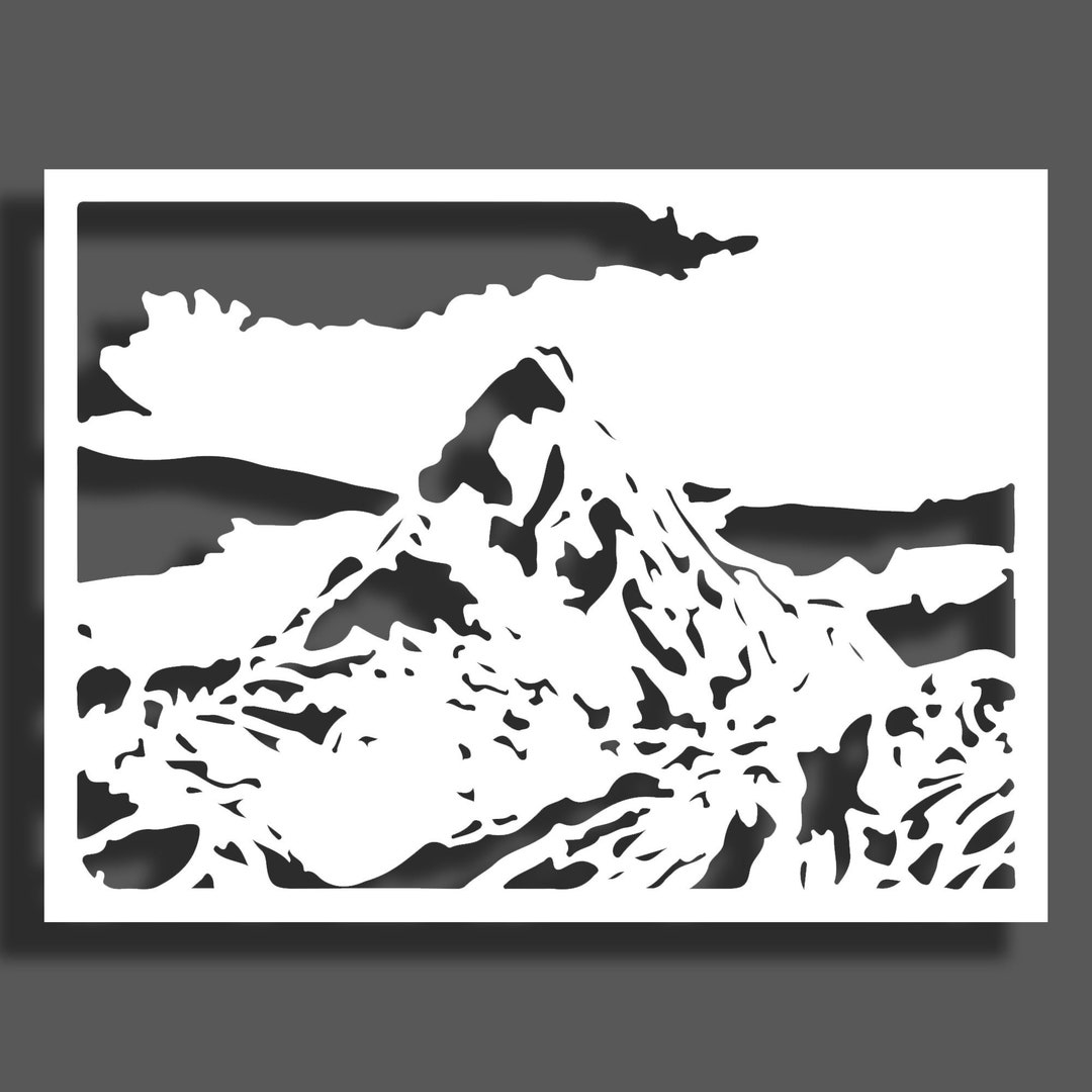 Mount Everest Laser Cutting Stencil,custom Stencil,wall Stencil,spray ...