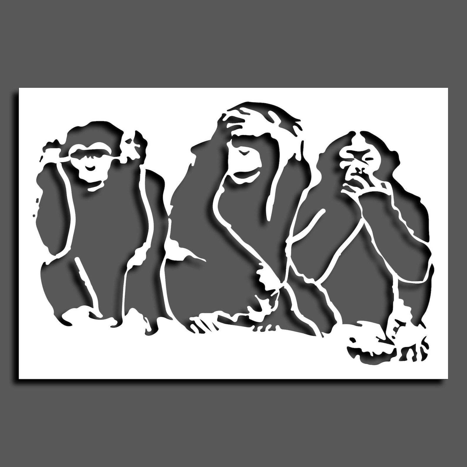 Monkey Stencil Plastic Stencil,custom Stencil,wall Stencil,spray Paint ...