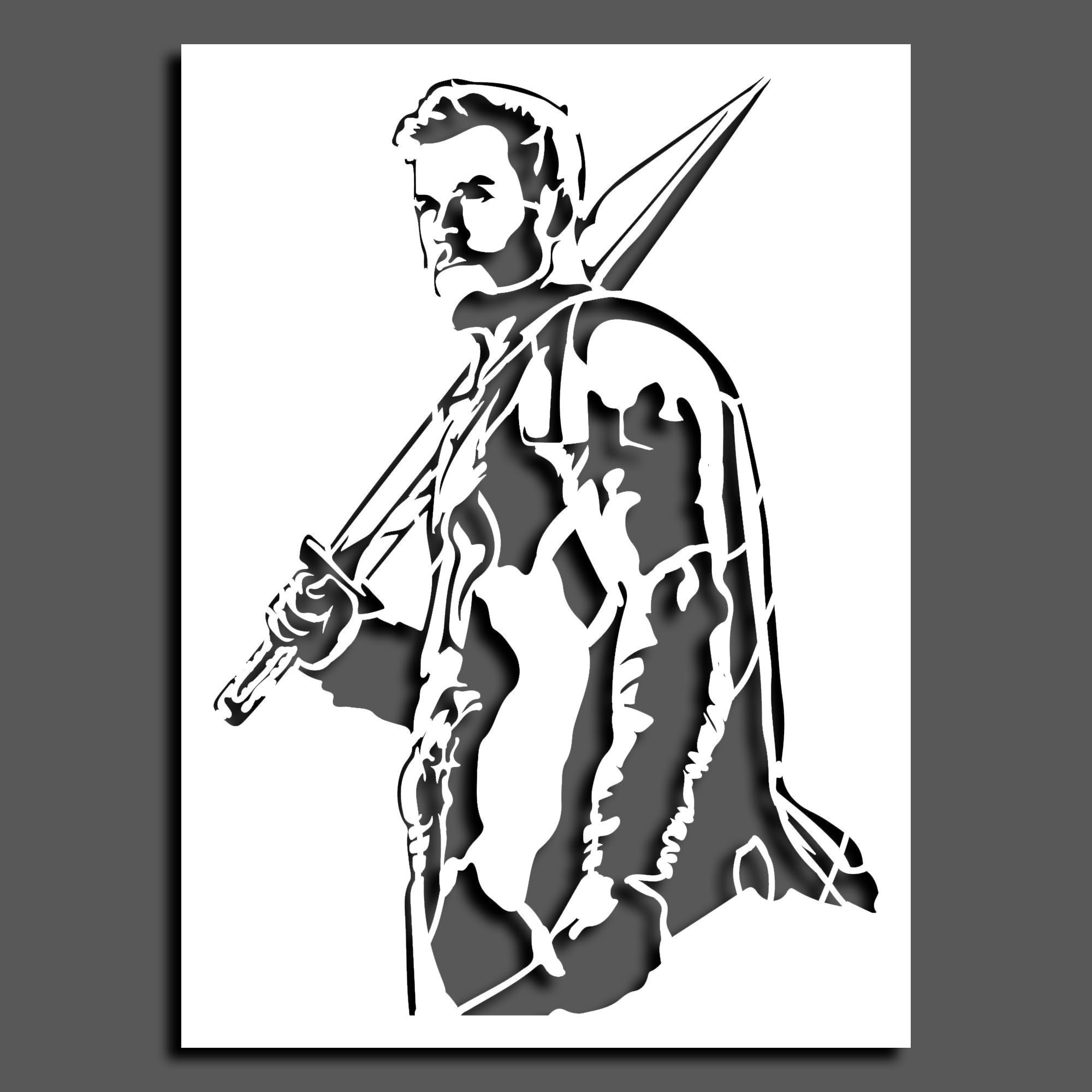 Thor and Mjolnir Stencil Stencil,custom Stencil,wall Stencil,spray ...