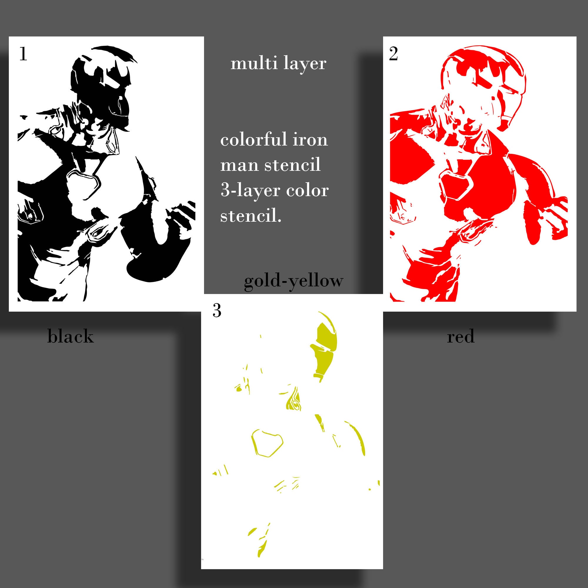 İron Man Reusable Mylar Large Stencil Cartoon Template for - Etsy