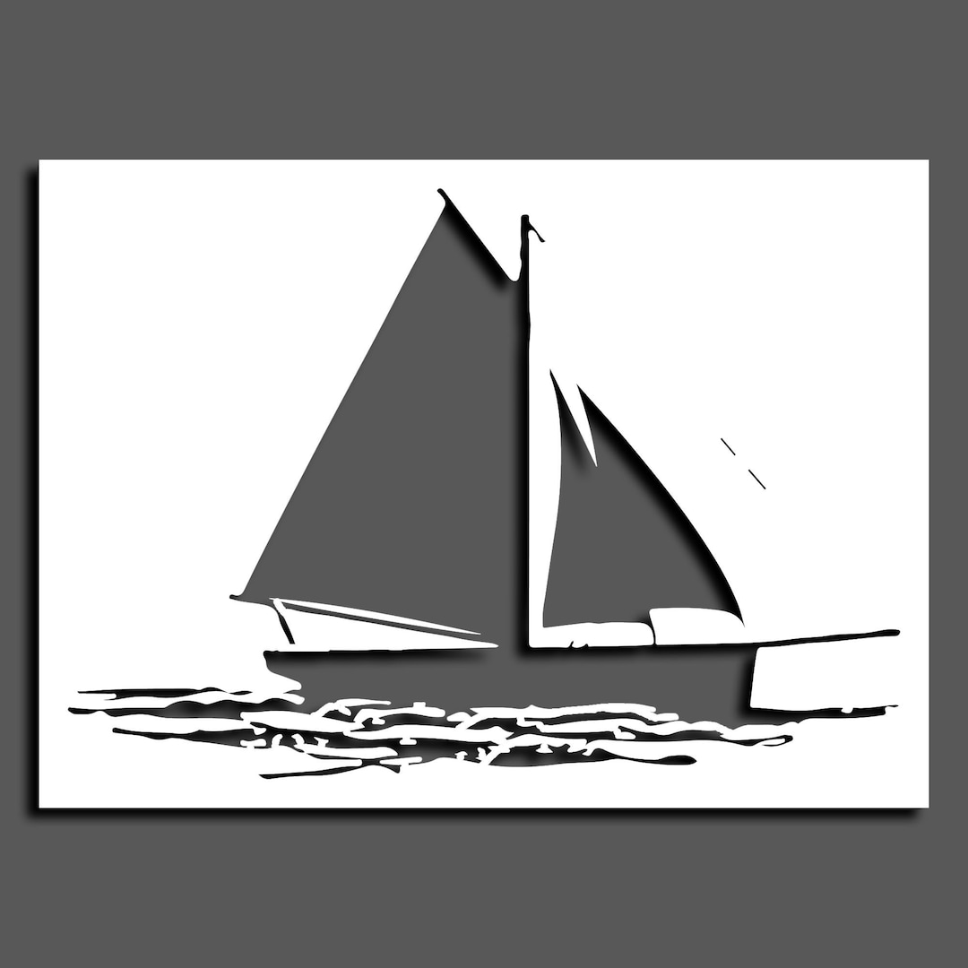 Sailing Boat Wall Stencils Printable Wall Stencils Laser Precision Cutting Mylar Template Works ...