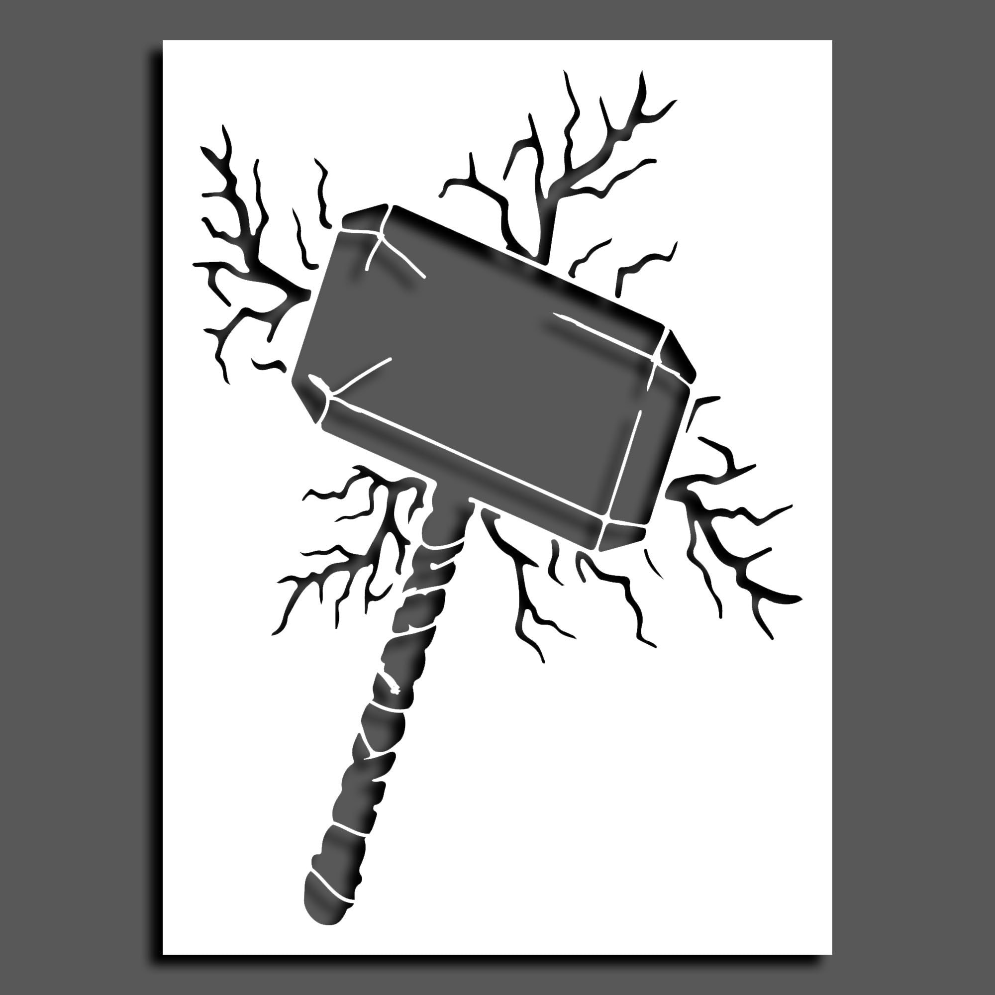 Thor and Mjolnir Stencil Stencil,custom Stencil,wall Stencil,spray ...