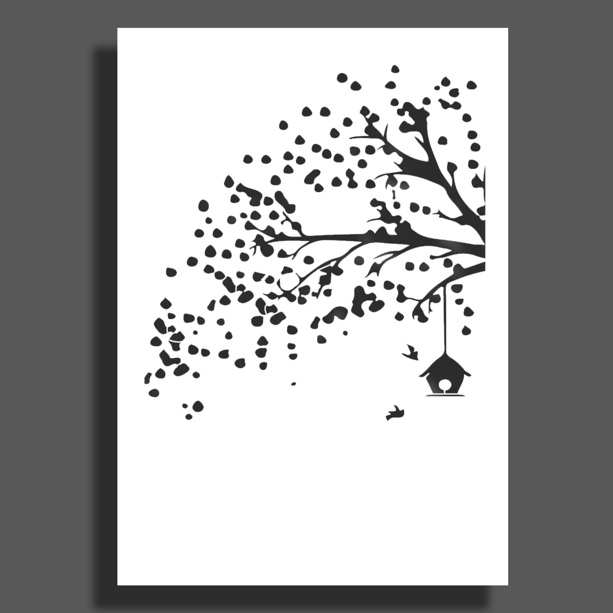 2 Layer Birds on the Tree - Stencil,custom Stencil,wall Stencil,spray ...