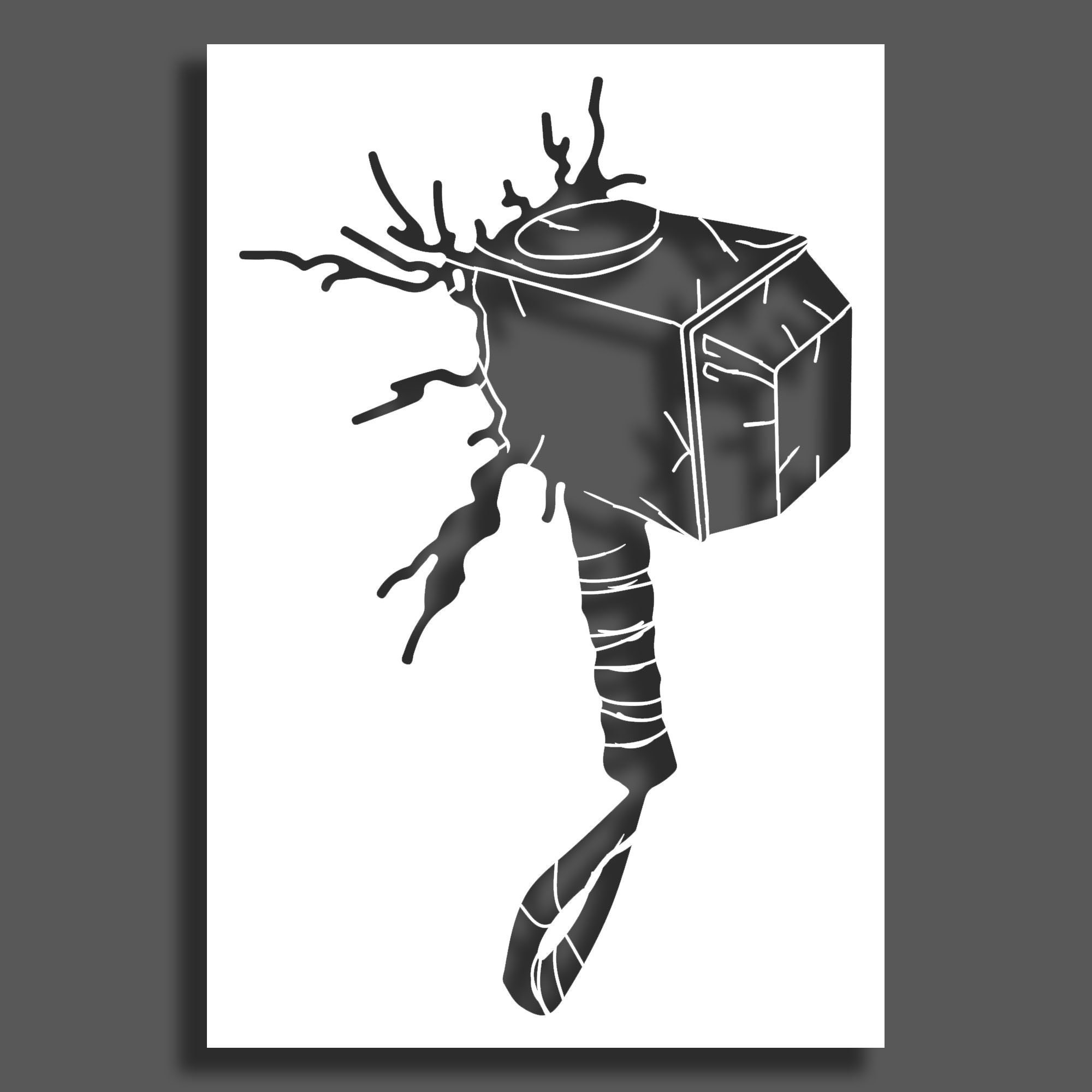 Thor and Mjolnir Stencil Stencil,custom Stencil,wall Stencil,spray ...