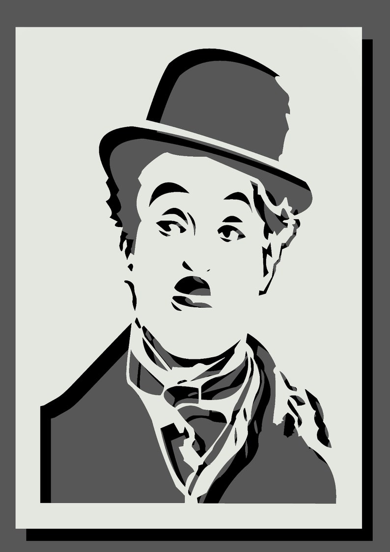 Charlie Chaplin Stencil, Large Wall Stencil, Multilayer Laser Cut - Etsy