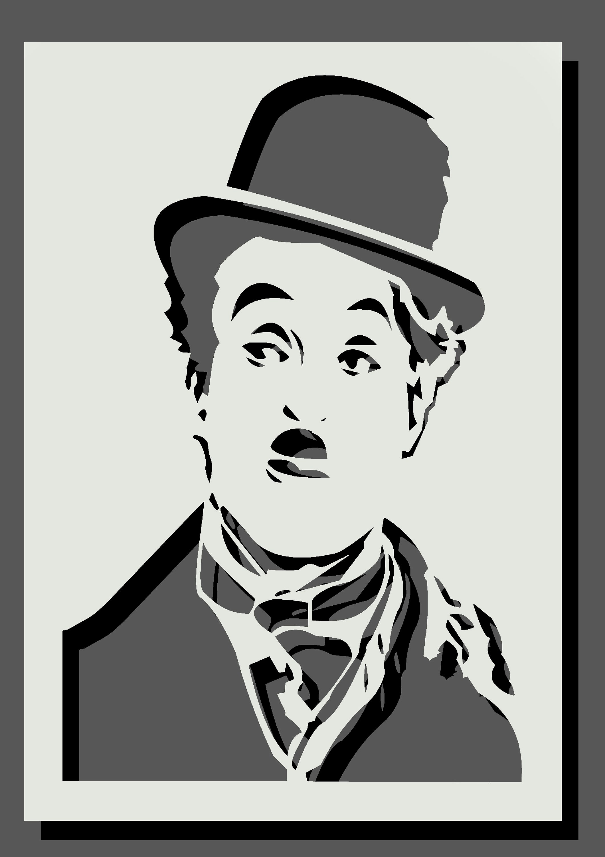 Charlie Chaplin Stencil,custom Stencil,wall Stencil,spray Paint,large ...