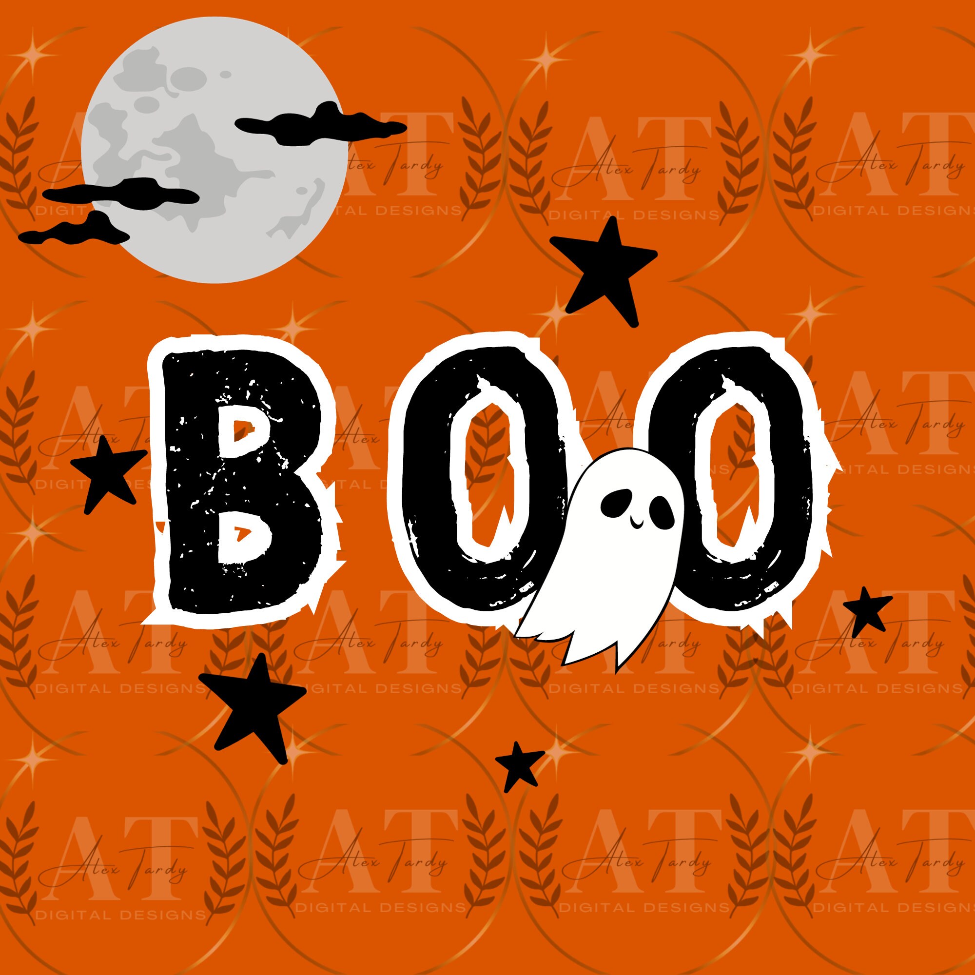 Halloween Boo SVG Boo SVG Orange Boo Svg Cuteghost SVG - Etsy