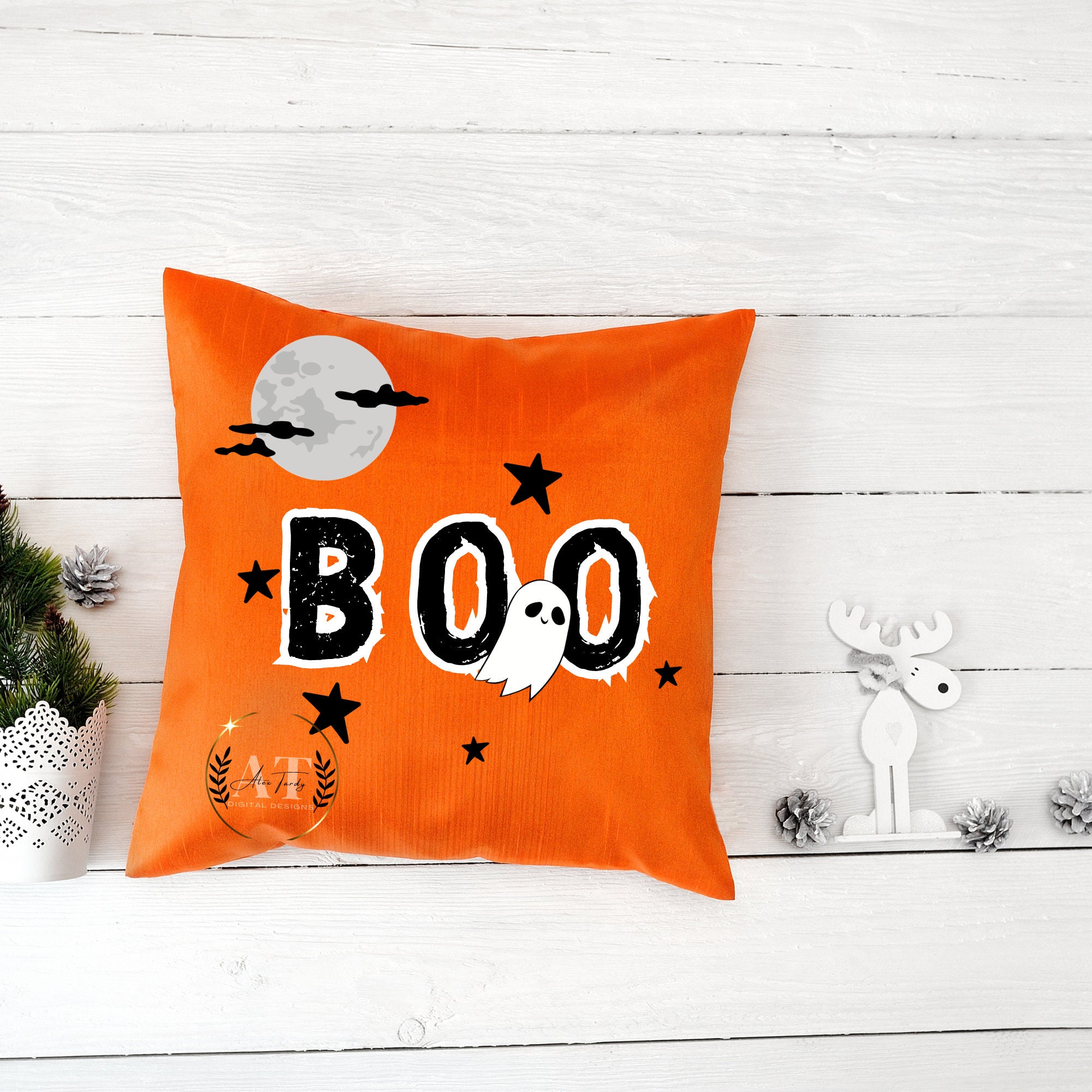 Halloween Boo SVG, Boo SVG, Orange Boo Svg, Cuteghost SVG, Halloween ...