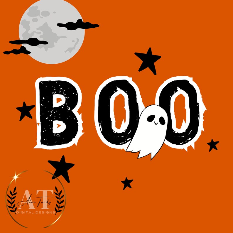 Halloween Boo SVG, Boo SVG, Orange Boo Svg, Cuteghost SVG, Halloween ...