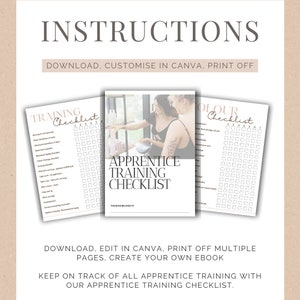 Apprentice Training Booklet for Hair Salon Owners, Editable in Canva ...