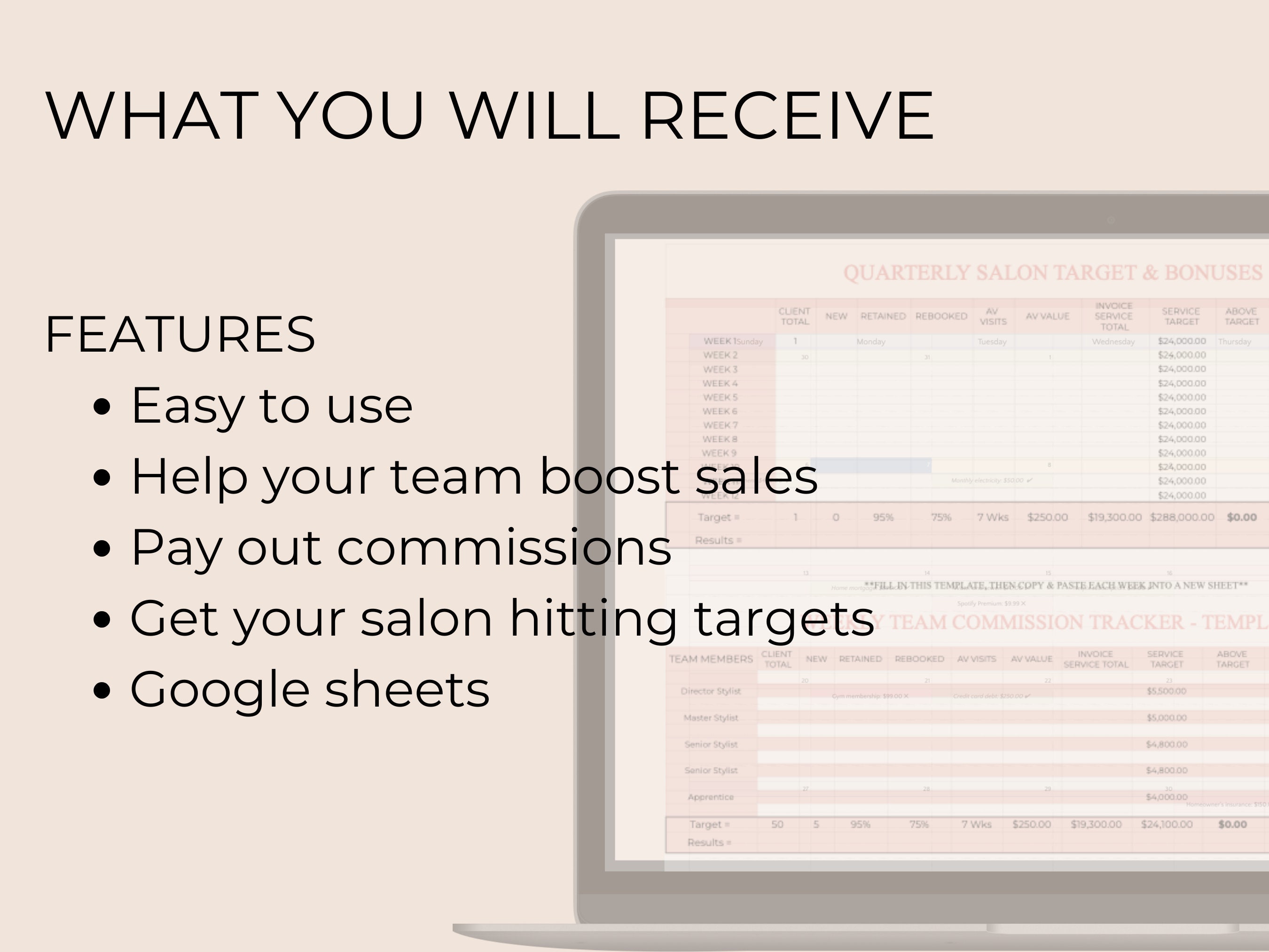 KPI Spreadsheet Template for Salon Owners, Business Growth, Digital ...