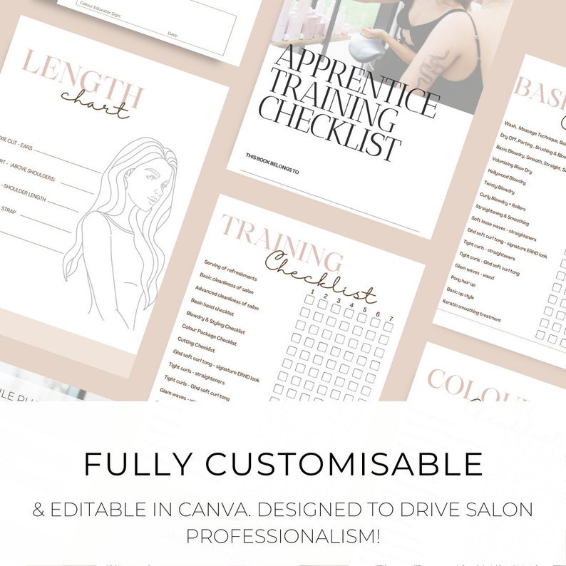 Apprentice Training Booklet for Hair Salon Owners, Editable in Canva ...