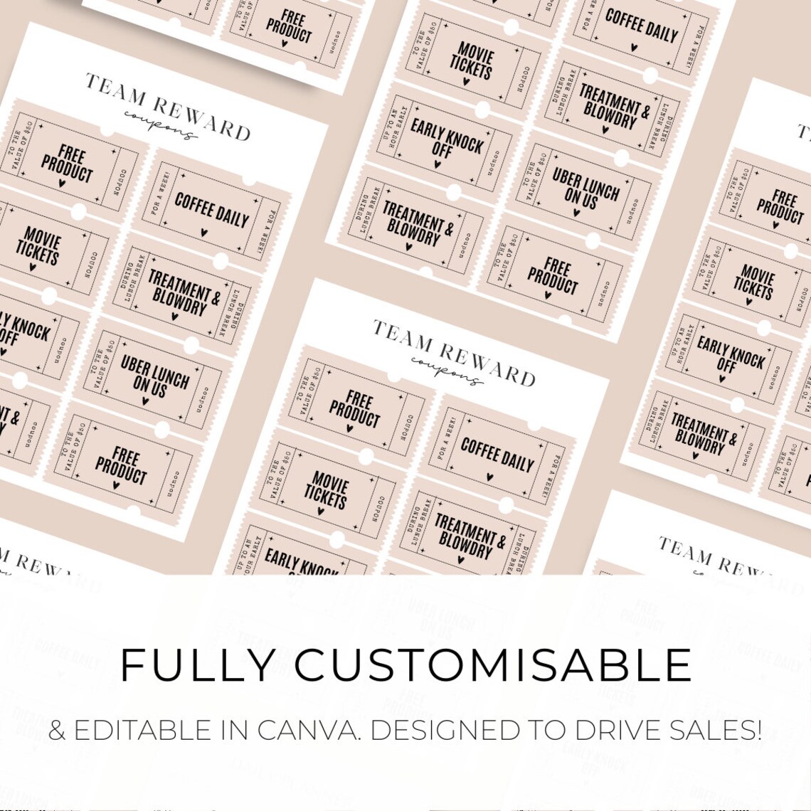 Team Reward Coupons, Team Building, Team Bonding, Canva Template, Team ...