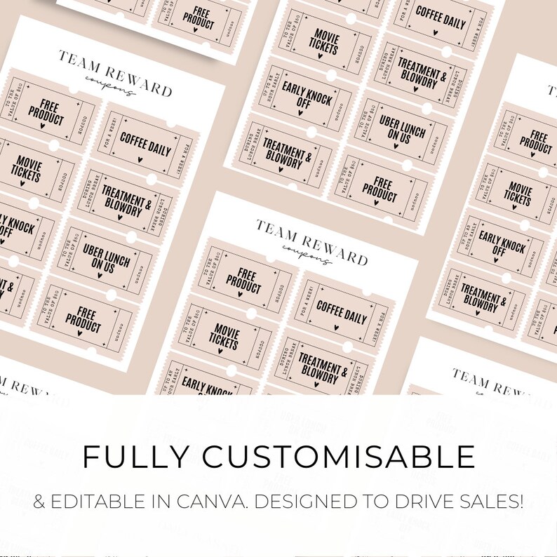 Team Reward Coupons, Team Building, Team Bonding, Canva Template, Team ...