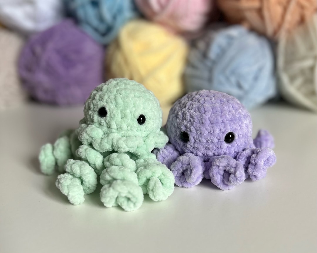 No Sew Mini Octopus Crochet Pattern & Mini Jellyfish Crochet Pattern ...