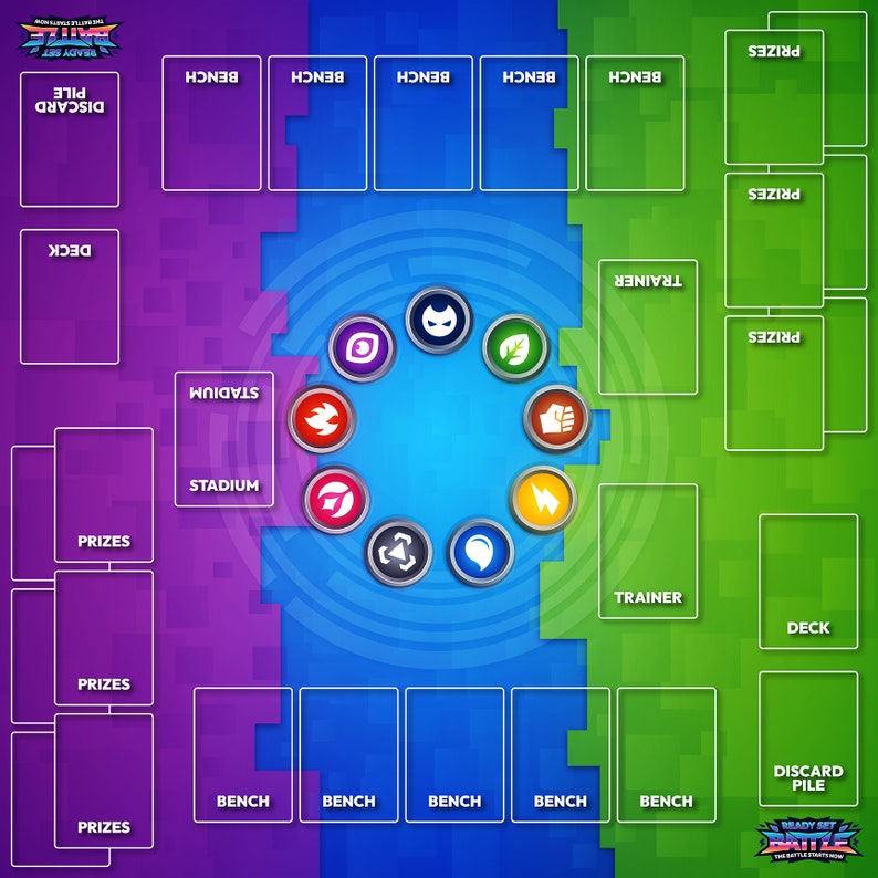 Pokémon Battle Mats With Pokémon Card Placeholders - Great for Keeping ...