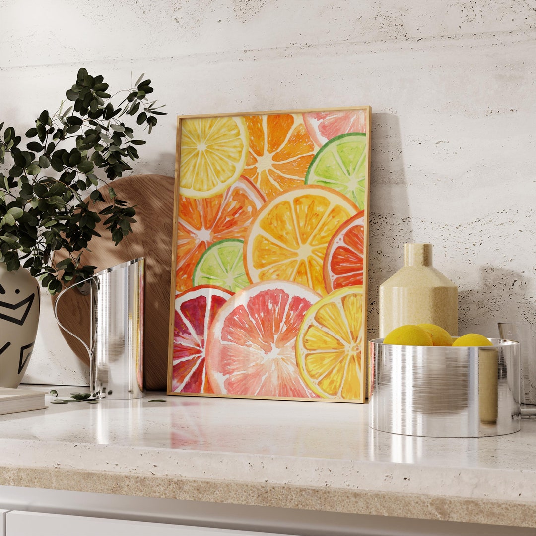 Citrus Fruit Printable Wall Art Citrus Slice Poster Citrus Prints ...