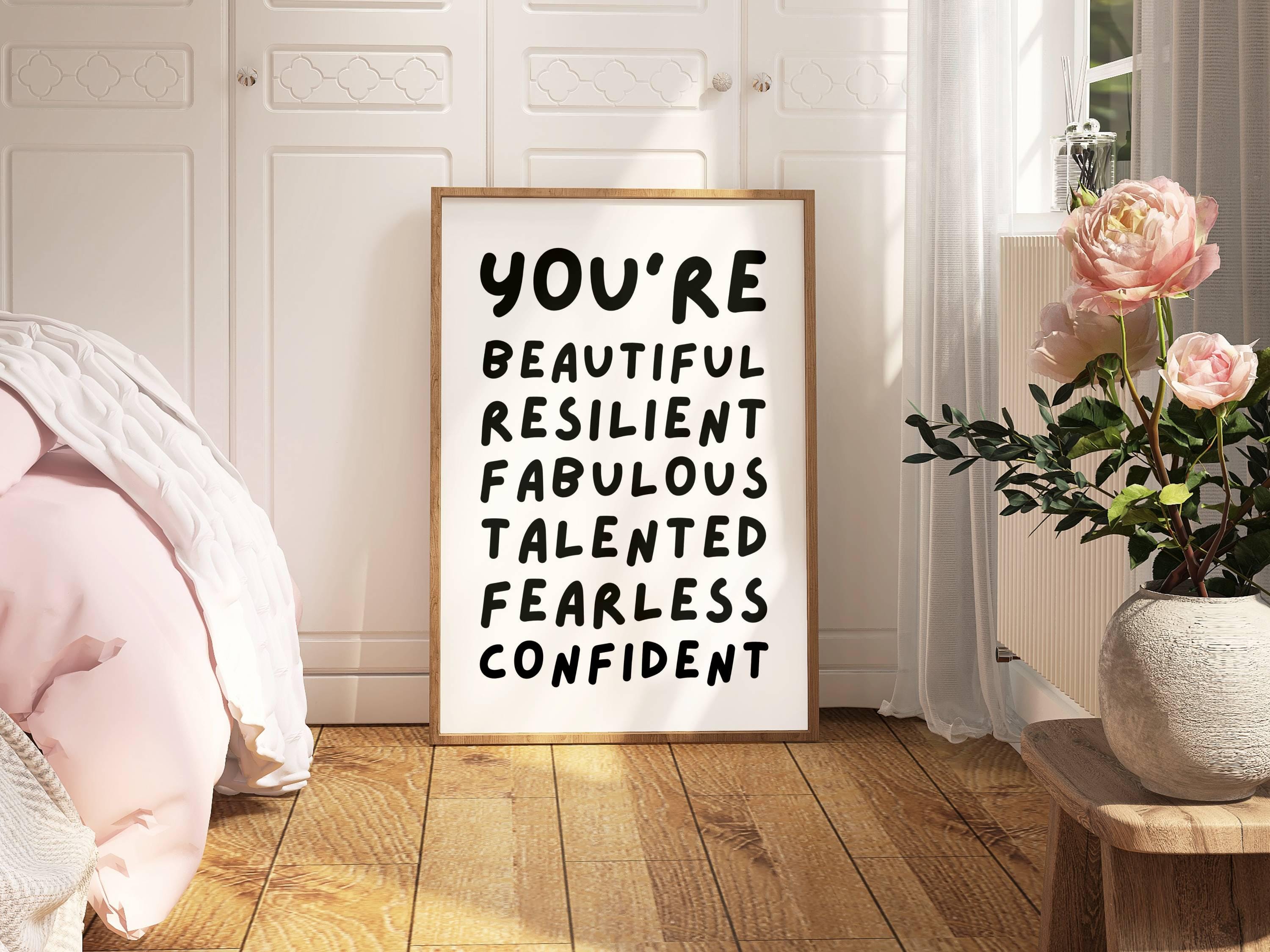 You Are Affirmation Print, You Are Beautiful Black and White Neutral ...