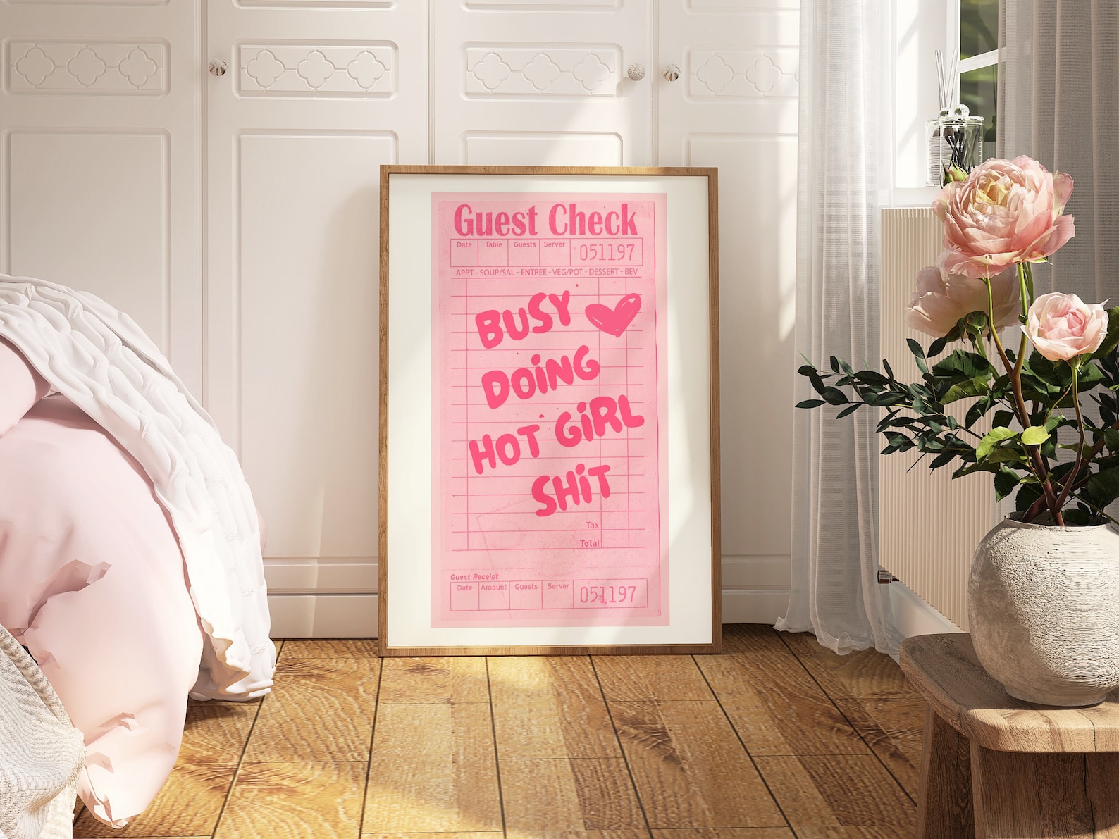 Guest Check Poster Busy Doing Hot Girl Shit Bar Cart Print Trendy Guest ...