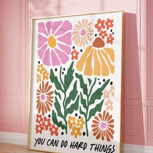 You Can Do Hard Things Poster, Motivational Saying, Inspirational Decor ...
