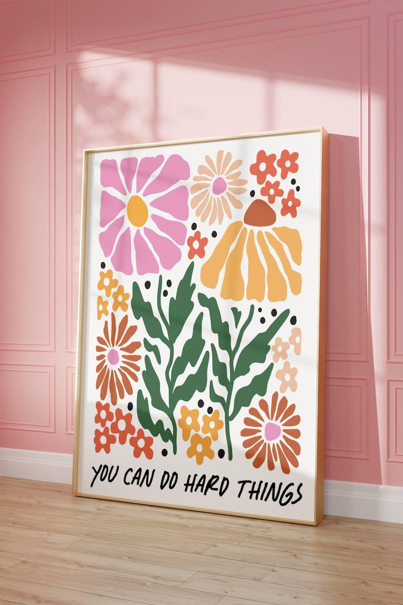 You Can Do Hard Things Poster, Motivational Saying, Inspirational Decor ...
