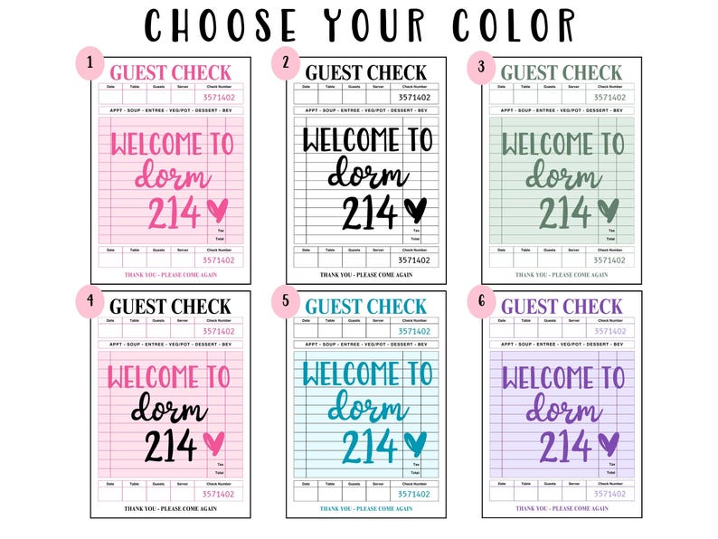 CUSTOM Guest Check Dorm Room Poster, Welcome to Our Dorm, Preppy Decor ...