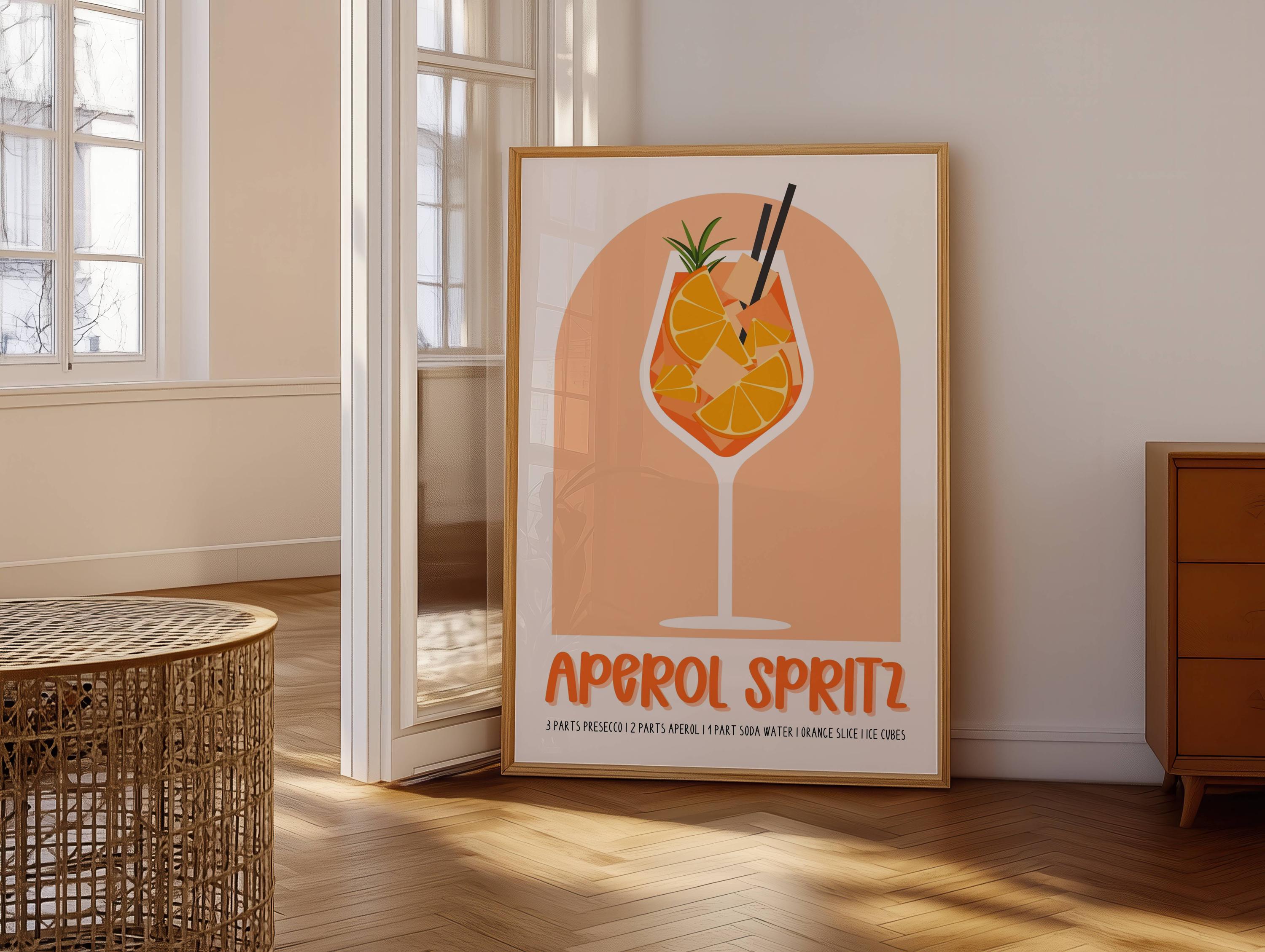 Aperol Spritz Wall Art | Aperol Spritz Cocktail Recipe Print | Drink ...