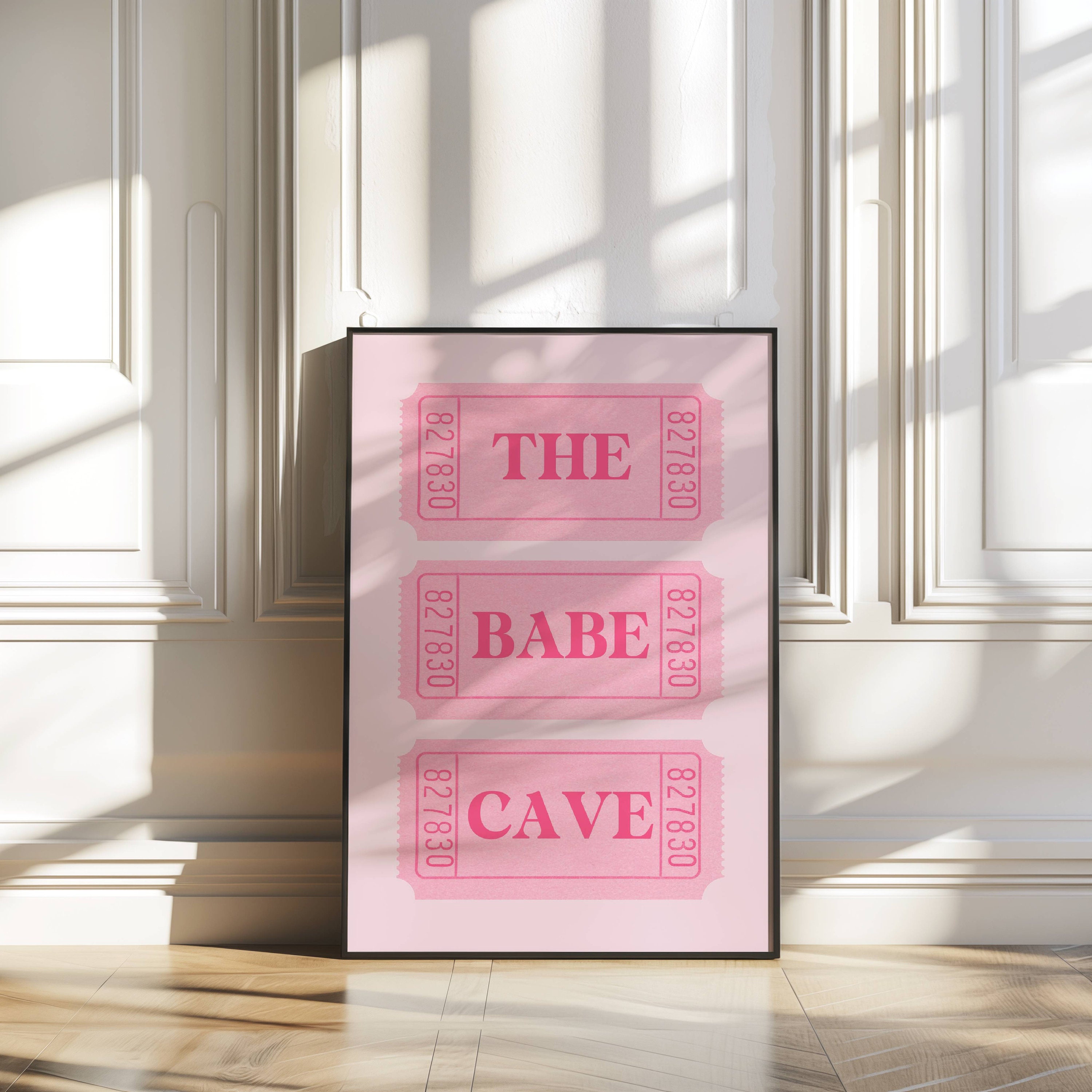 Ticket Wall Art | Babe Cave Poster | Hot Pink Aesthetic | Retro Ticket ...