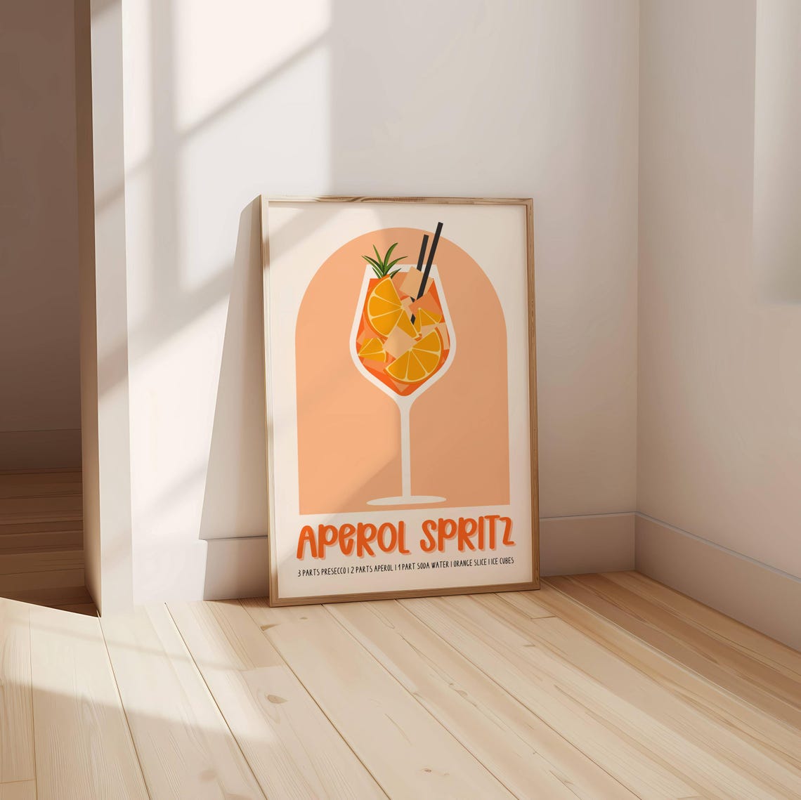 Aperol Spritz Wall Art | Aperol Spritz Cocktail Recipe Print | Drink ...