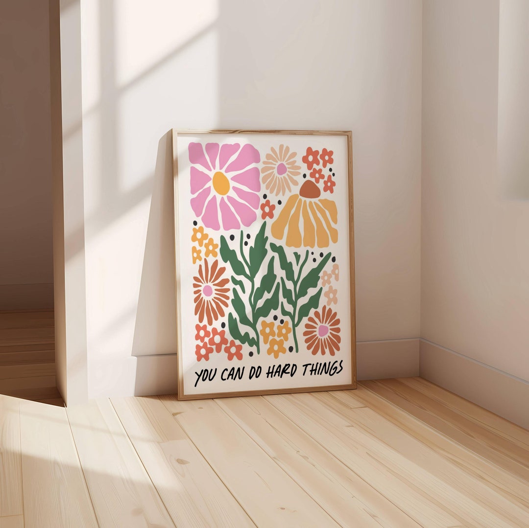 You Can Do Hard Things Poster, Motivational Saying, Inspirational Decor ...