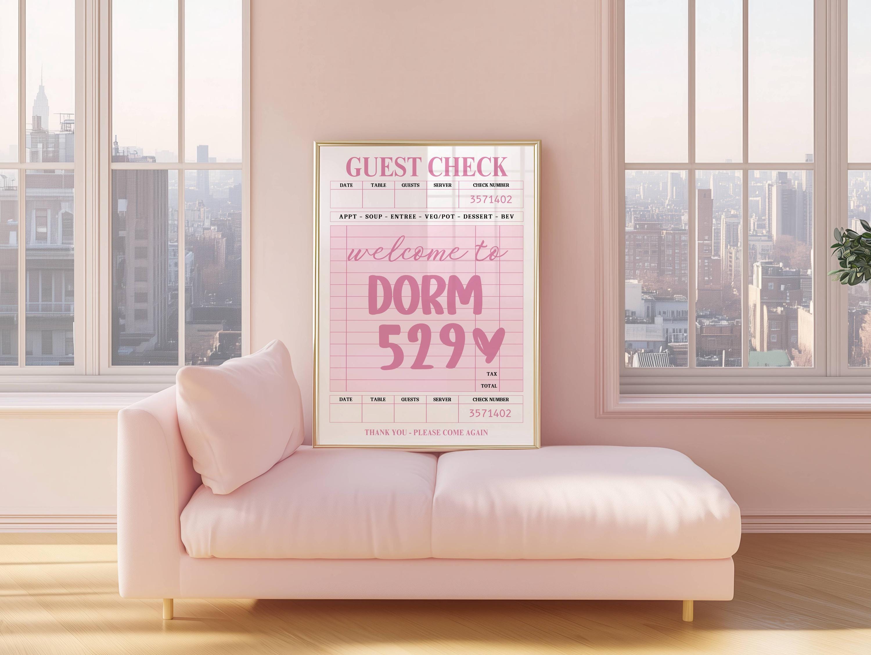 CUSTOM Guest Check Dorm Room Number Poster, Welcome to Our Dorm, Preppy ...