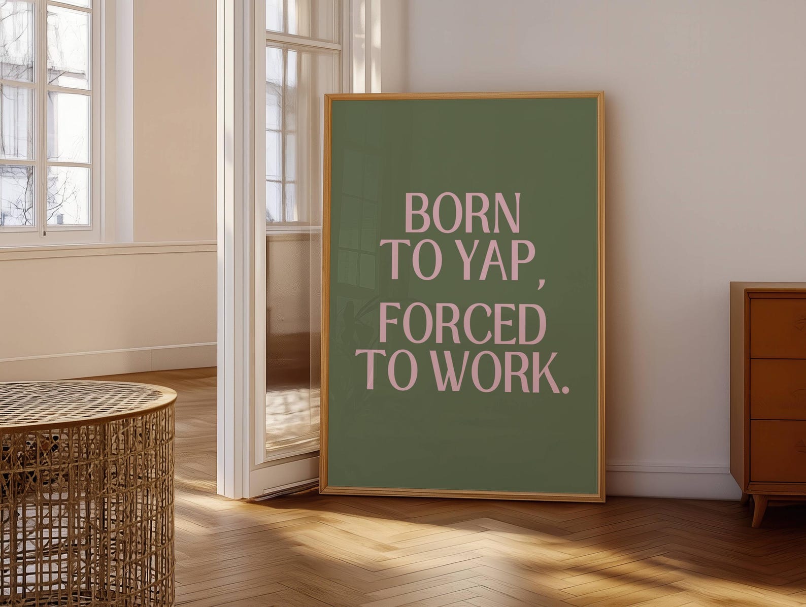 Born to Yap Forced to Work Print, Professional Yapper Sassy Poster ...