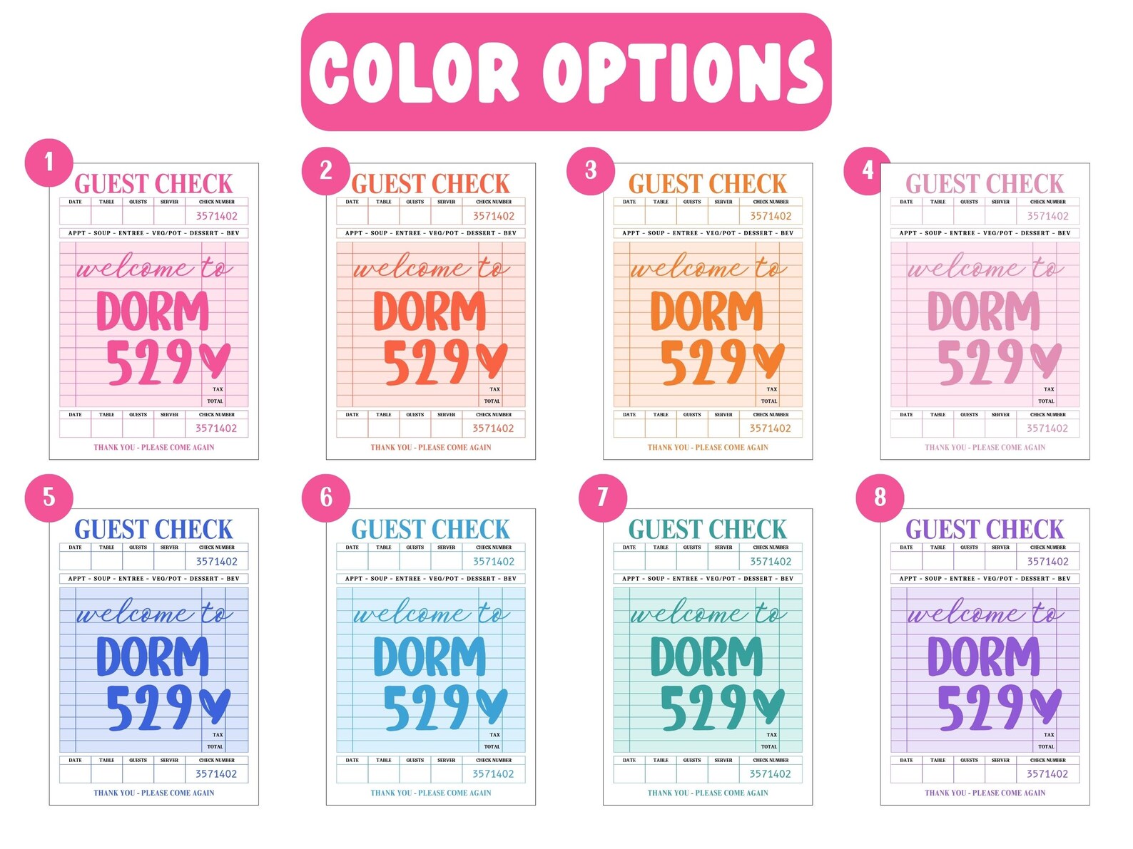 CUSTOM Guest Check Dorm Room Number Poster, Welcome to Our Dorm, Preppy ...
